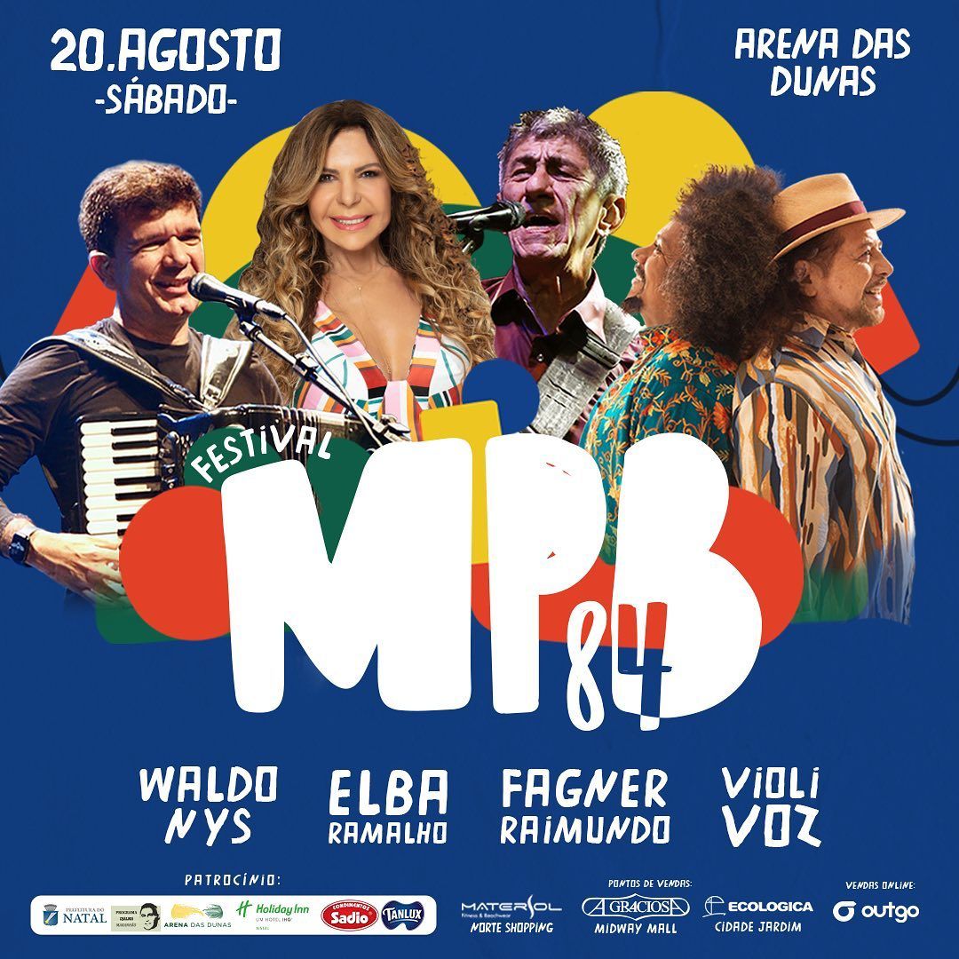 Dias 19 e 20 de agosto tem Festival MPB 84 na Arenas das Dunas